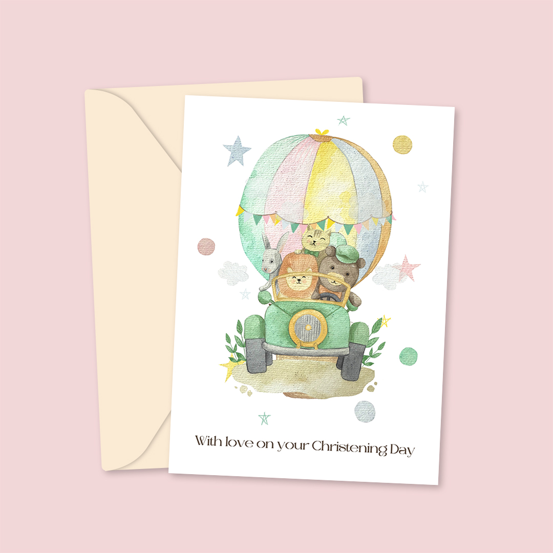 Cute Animals - Christening Card - PalPack