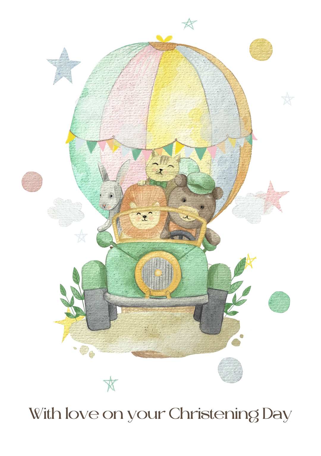 Cute Animals - Christening Card - PalPack